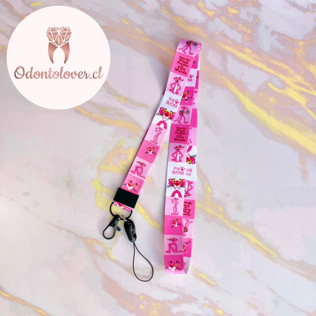 PORTACREDENCIAL/LANYARD PANTERA ROSA – Odontolover